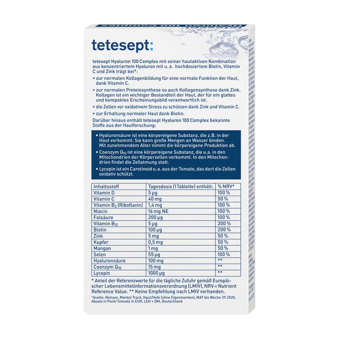 Viên Uống Làm Đẹp Da Mặt Hyaluron 100 Complex, Hộp 30 viên