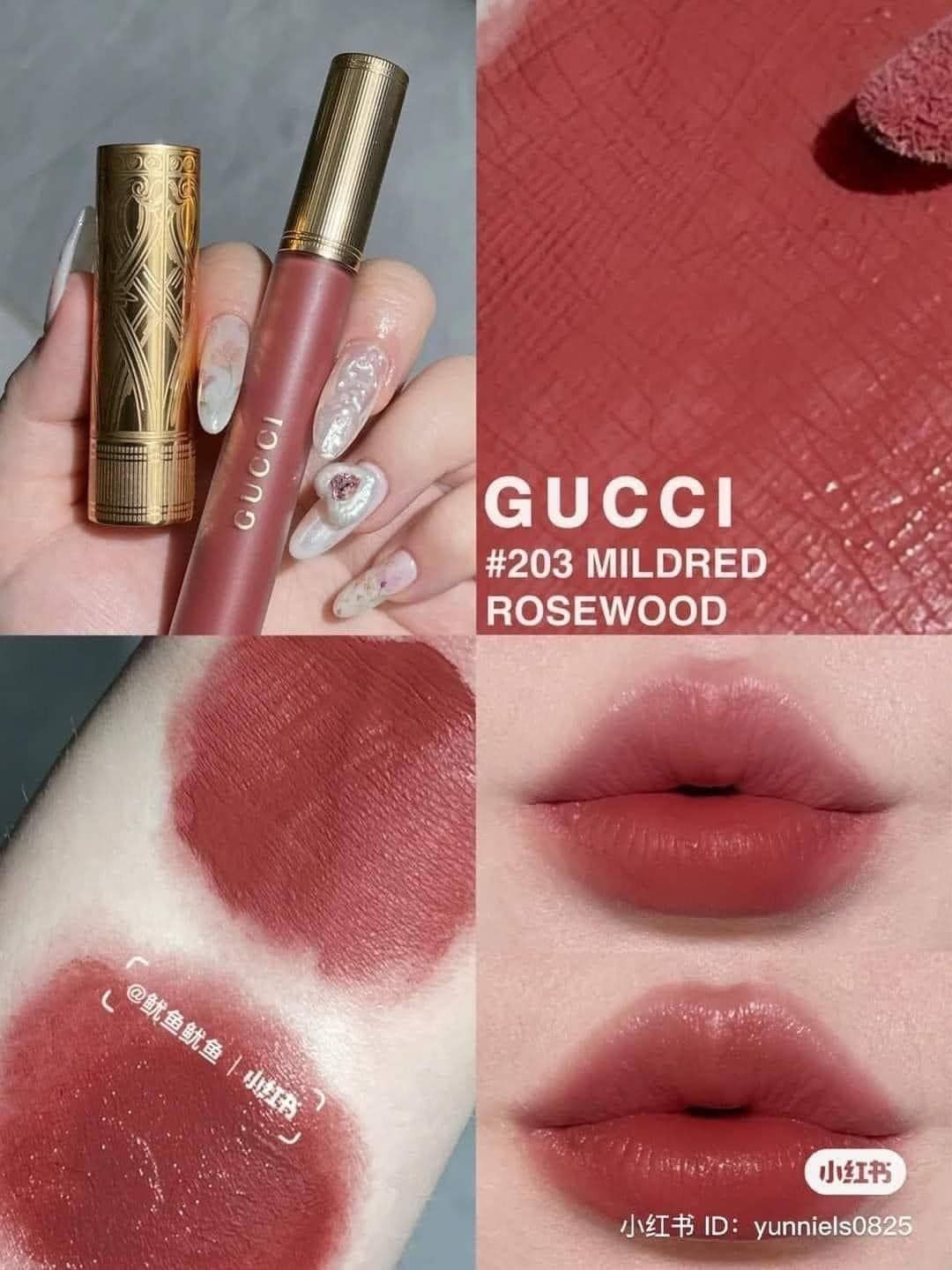 Son kem lì Gucci Rouge Liquid Matte Màu 203 Mildred Rosewood