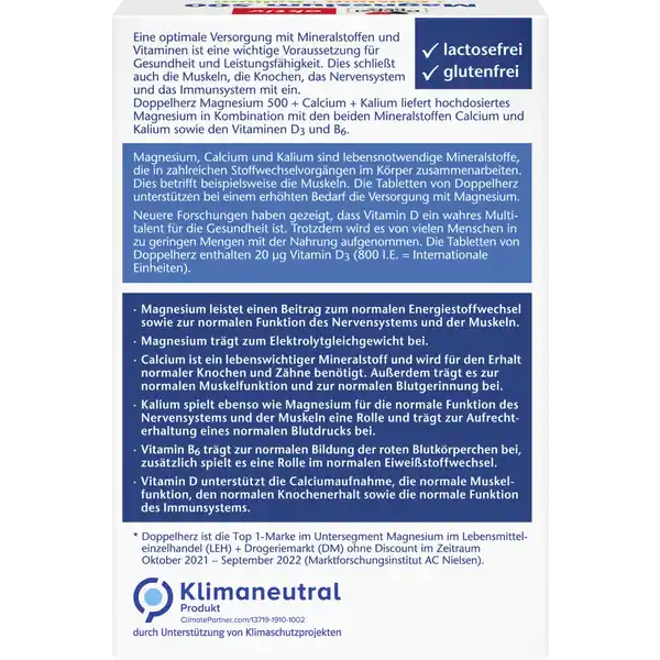 Viên uống bổ sung Magiê 500 Canxi Kali