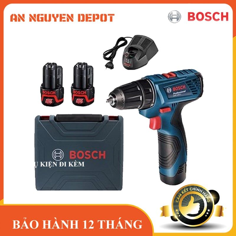 Máy khoan Pin 12V Bosch GSR 120-LI GEN II (1 pin+sạc 2 chấu+phụ kiện)