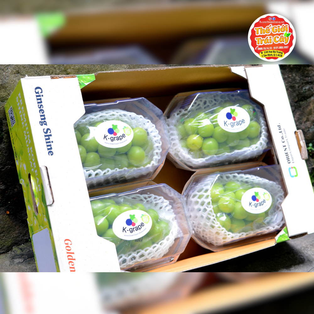 Nho Mẫu Đơn Shine Muscat Hàn quốc – Thế Giới Trái Cây