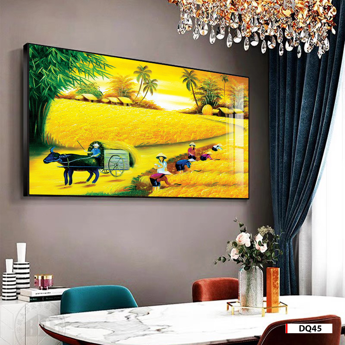 Tranh Hươu Tài Lộc treo Phòng khách hợp phong thủy | Mã DQ45