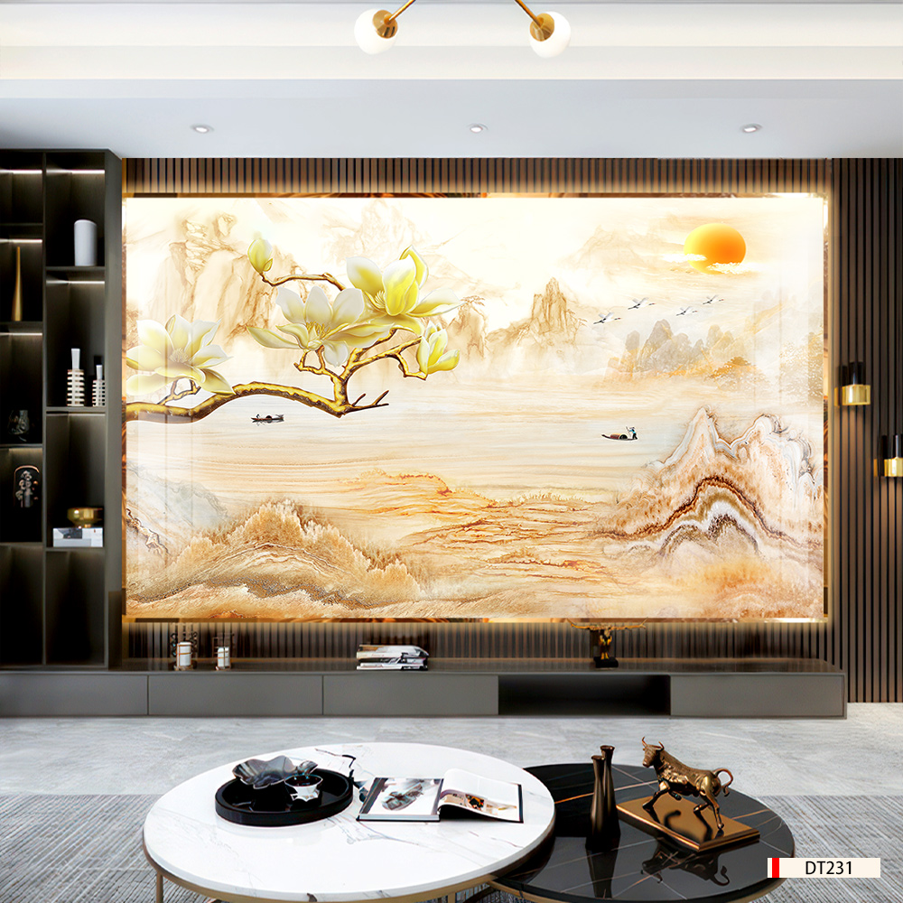 Tranh PVC ốp tường - Tranh Vân mây thạch anh | BST09 Tranh PVC