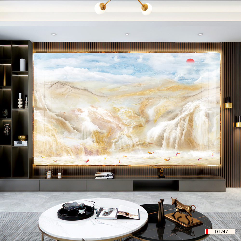 Tranh PVC ốp tường - Tranh Vân mây thạch anh | BST09 Tranh PVC