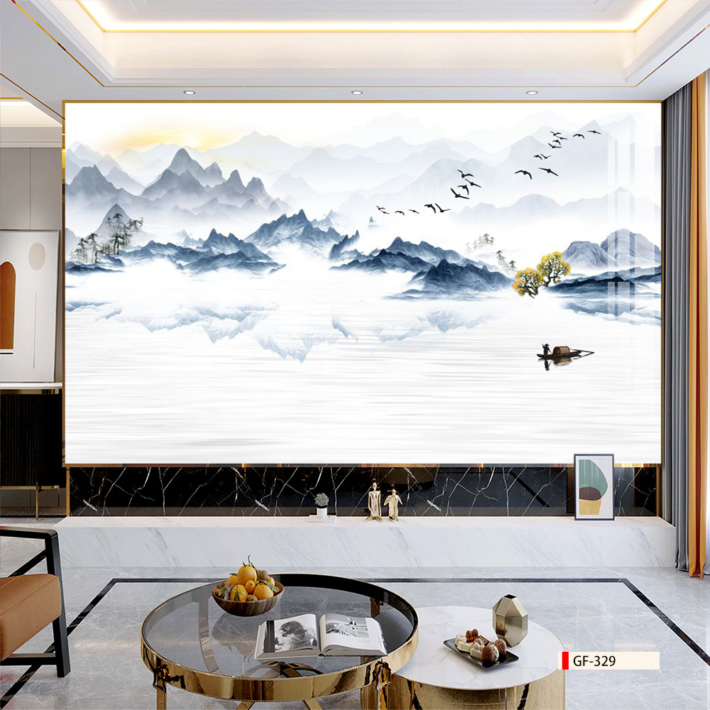 Tranh PVC ốp tường - Tranh Vân mây thạch anh | BST23 Tranh PVC