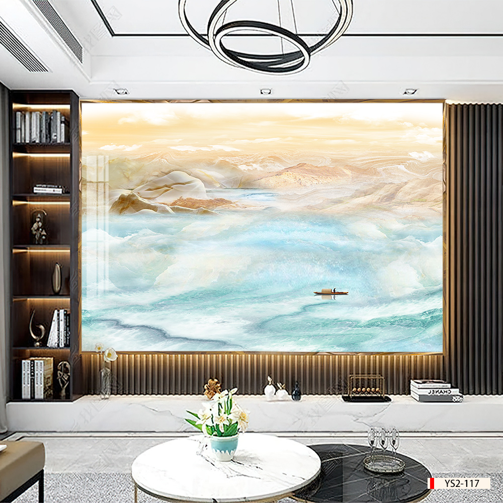 Tranh PVC ốp tường - Tranh Vân mây thạch anh | BST09 Tranh PVC