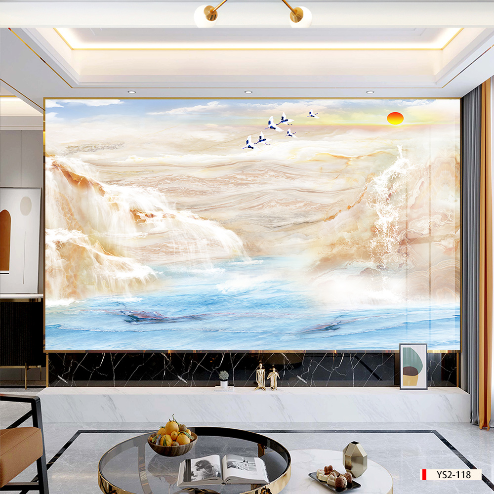 Tranh PVC ốp tường - Tranh Vân mây thạch anh | BST09 Tranh PVC