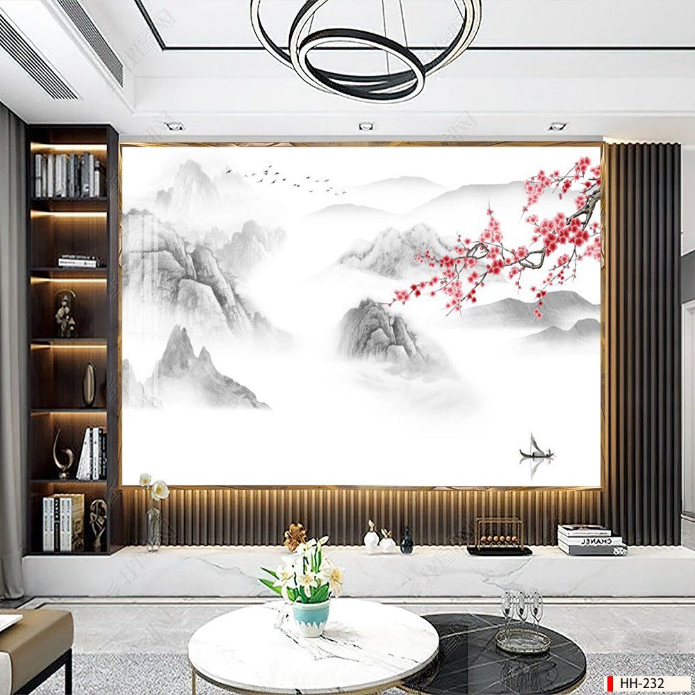 Tranh PVC ốp tường - Tranh Vân mây thạch anh | BST23 Tranh PVC