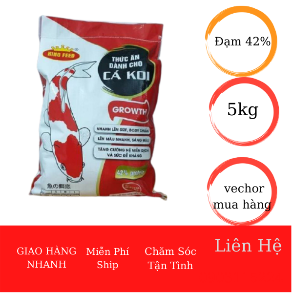 1kg, 5kg cám cá Koi King Feed siêu tăng trưởng, tăng màu, tăng cường h ...