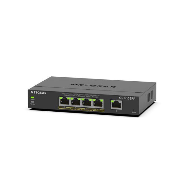 NETGEAR GS305EPP 5-Port Gigabit Ethernet Smart Managed Plus PoE Switch ...