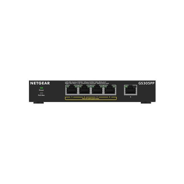 NETGEAR GS305PP 5-Port Gigabit Ethernet Unmanaged PoE+ Switch - with 4 ...