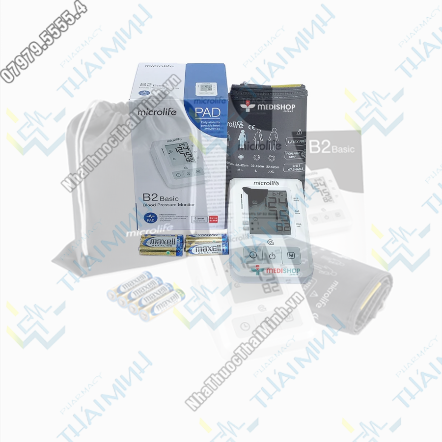 Máy đo huyết áp Microlife B2 Basic hỗ trợ đo huyết áp – Nhà thuốc Thái Minh