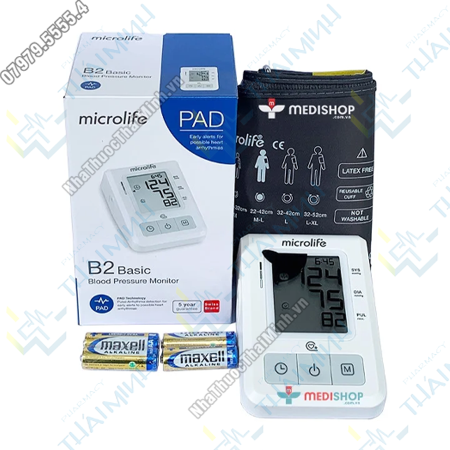 Máy đo huyết áp Microlife B2 Basic hỗ trợ đo huyết áp – Nhà thuốc Thái Minh