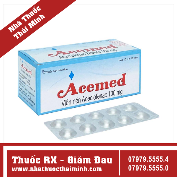 Thuốc Acemed 100mg - Giảm đau, kháng viêm (10 vỉ x 10 viên) – Nhà thuốc Thái Minh