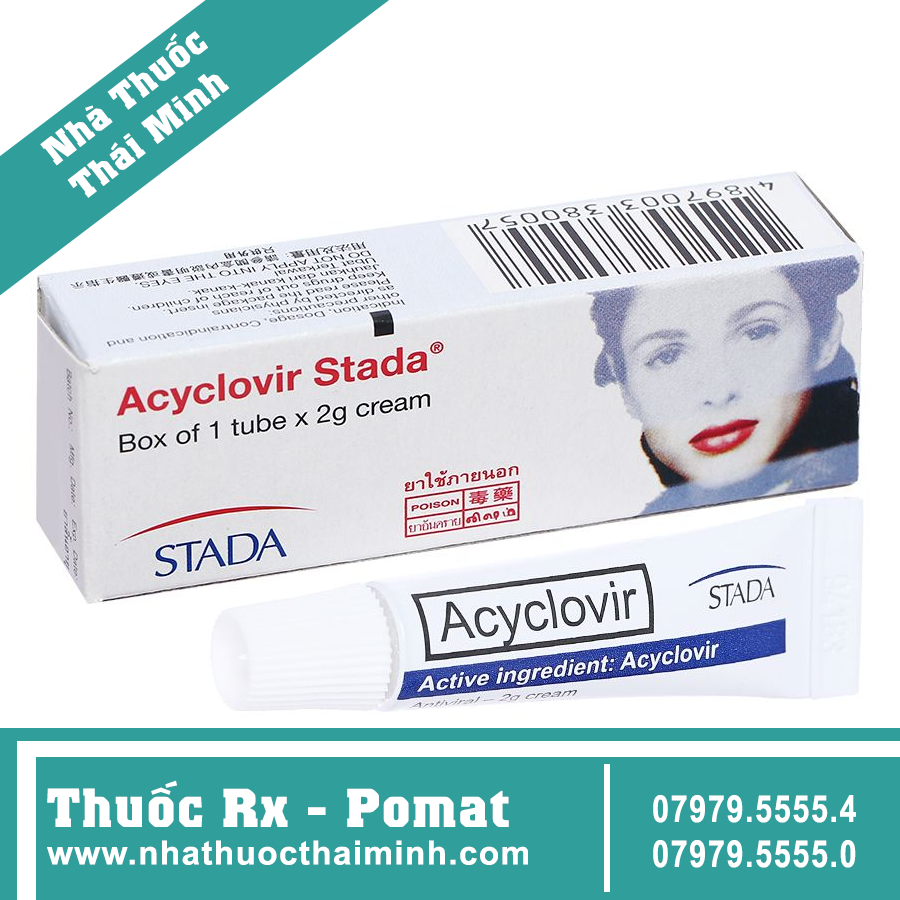 Kem Acyclovir Stada Cream điều trị da nhiễm virus Herpes Simplex (2g ...