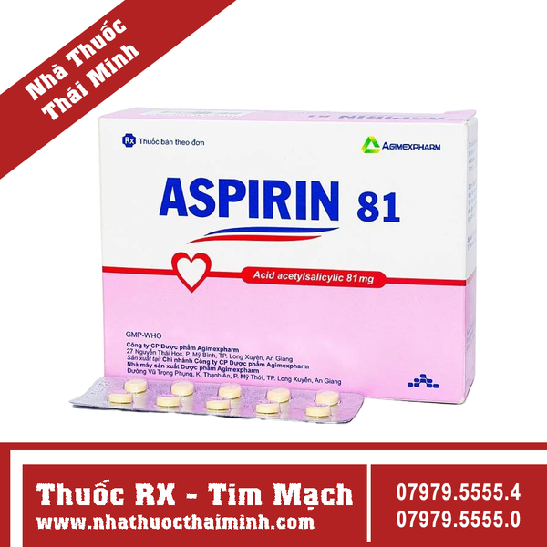 Thuốc Aspirin 81mg Agimexpharm phòng ngừa nhồi máu cơ tim (200 viên ...