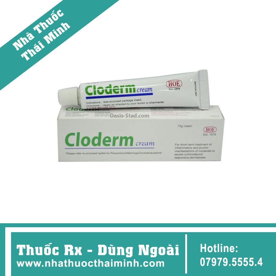 Thông tin, hướng dẫn cách dùng CLODERM CREAM15g - Nhà thuốc Thái Minh