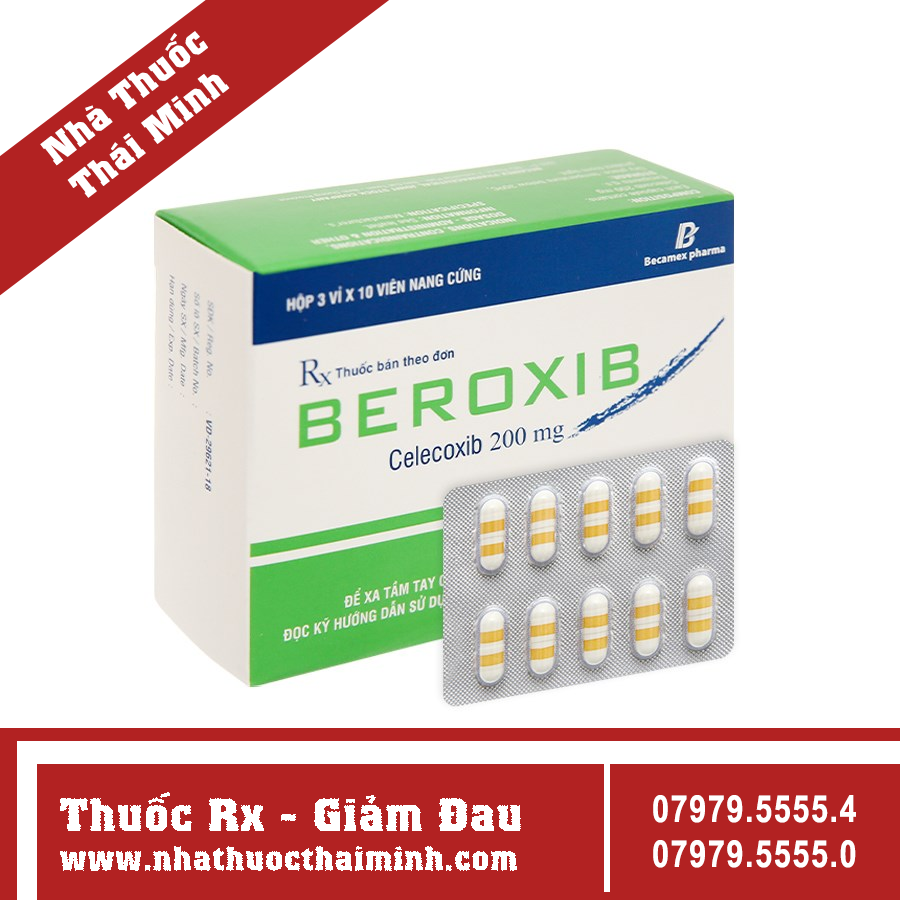 Thuốc Beroxib 200mg giảm đau, kháng viêm xương khớp (3 vỉ x 10 viên ...