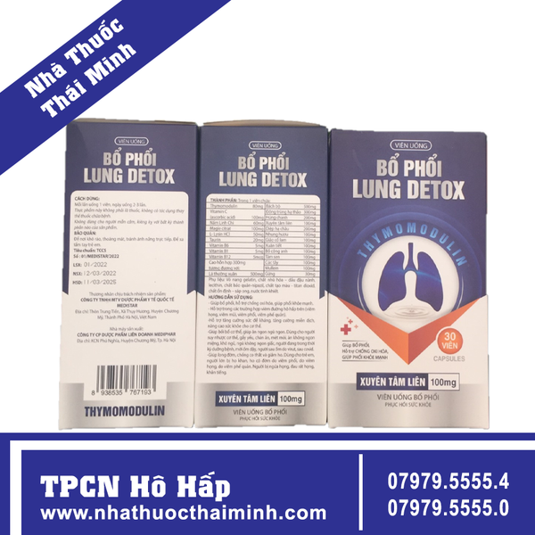 Bổ Phổi Lung Detox Xuyên Tâm Liên Và Thymomodulin – Nhà thuốc Thái Minh