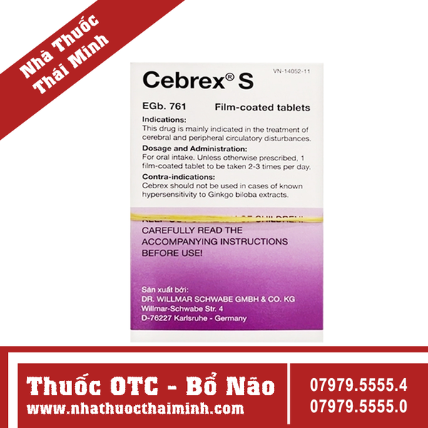 Thuốc Cebrex S 80mg - điều trị rối loạn chức năng não (120 viên) – Nhà ...