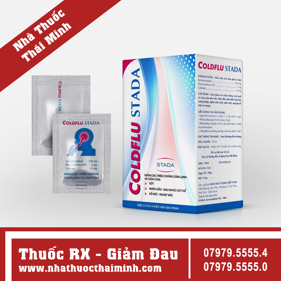 Thuốc Coldflu Stada - Giảm triệu chứng sốt, đau do cảm cúm, cảm lạnh ...