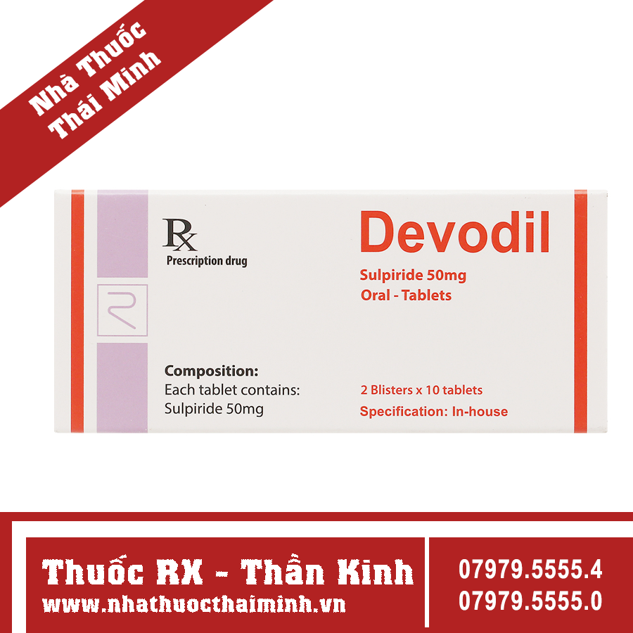 Thuốc Devodil 50mg điều trị ngắn hạn lo âu, rối loạn hành vi (20 viên ...