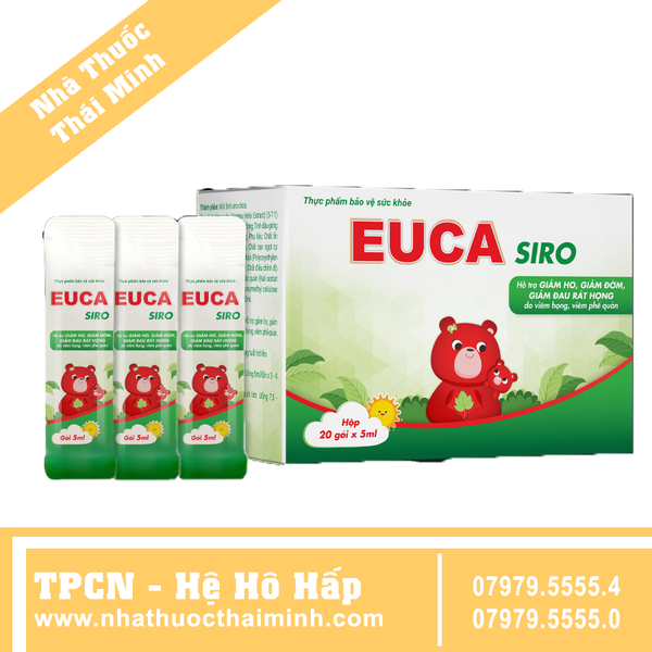 Euca Siro - Giảm ho, đờm, đau rát họng (20 gói x 5 ml) – Nhà thuốc Thái Minh
