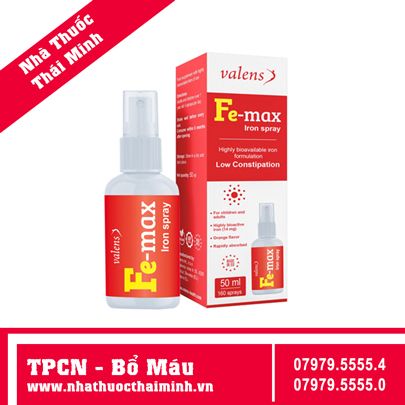 Fe Max Iron Spray (50ml) - Sản phẩm giá tốt tại Thái Minh – Nhà thuốc ...