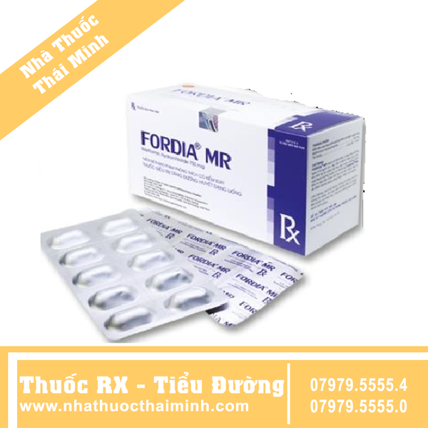 Thuốc Fordia MR 750mg - điều trị tiểu đường type 2 (6 vỉ x 10 viên ...