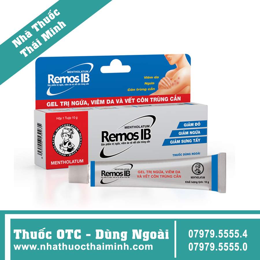 Gel Remos IB trị ngứa, vết côn trùng cắn, chàm, viêm da tuýp 10g – Nhà ...