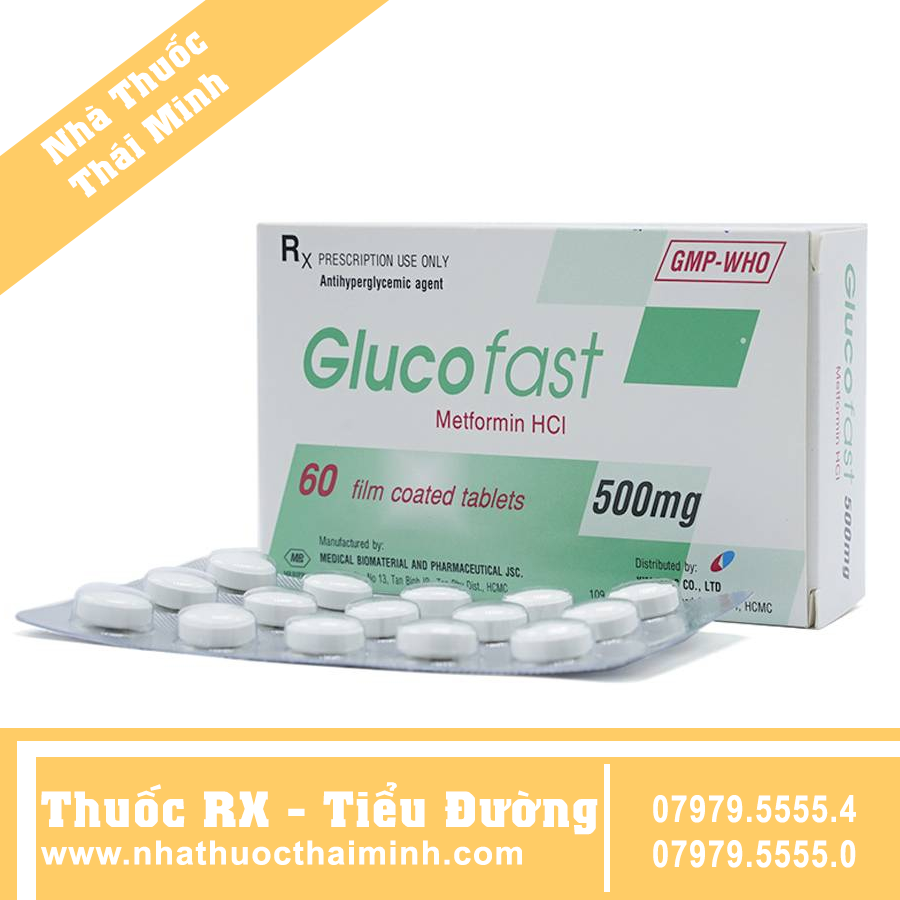 Thuốc Glucofast 500mg - điều trị tiểu đường type 2 (4 vỉ x 15 viên ...
