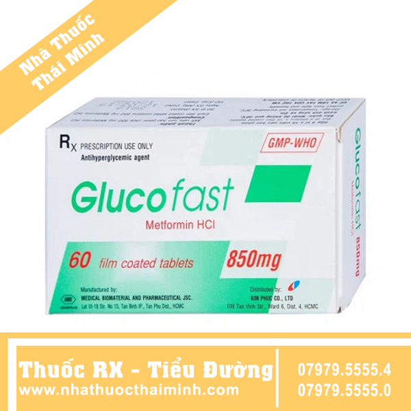 Thuốc Glucofast 850mg - điều trị tiểu đường type 2 (4 vỉ x 15 viên ...