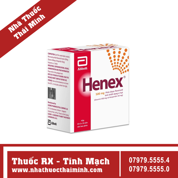 Thuốc henex 500mg - Điều trị trĩ, suy tĩnh mạch - mạch bạch huyết (10 ...