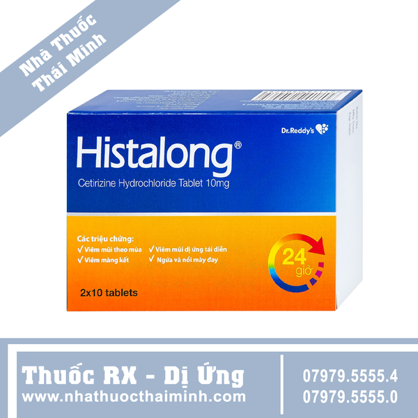 Thuốc Histalong 10mg Dr. Reddy điều trị viêm mũi theo mùa (2 vỉ x 10 v ...