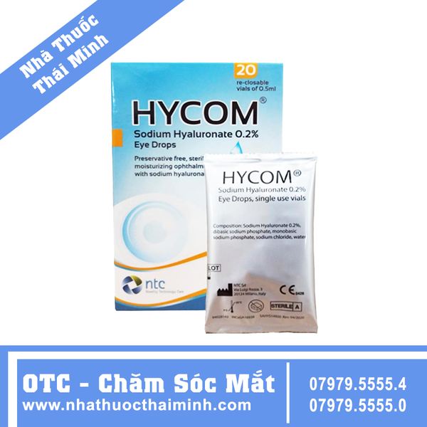 Dung dịch nước mắt nhân tạo đơn liều nhỏ mắt HYCOM 0,2 % - ITALIA – Nhà ...