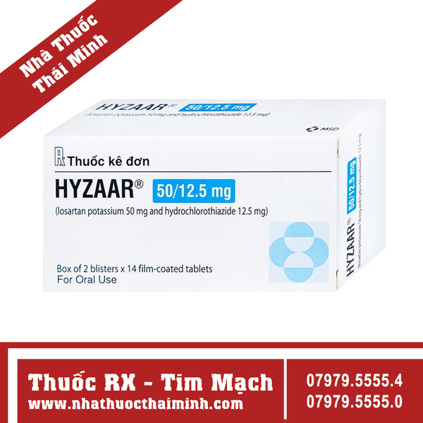 Thuốc Hyzaar 50mg/12.5mg - điều trị tăng huyết áp (2 vỉ x 14 viên ...