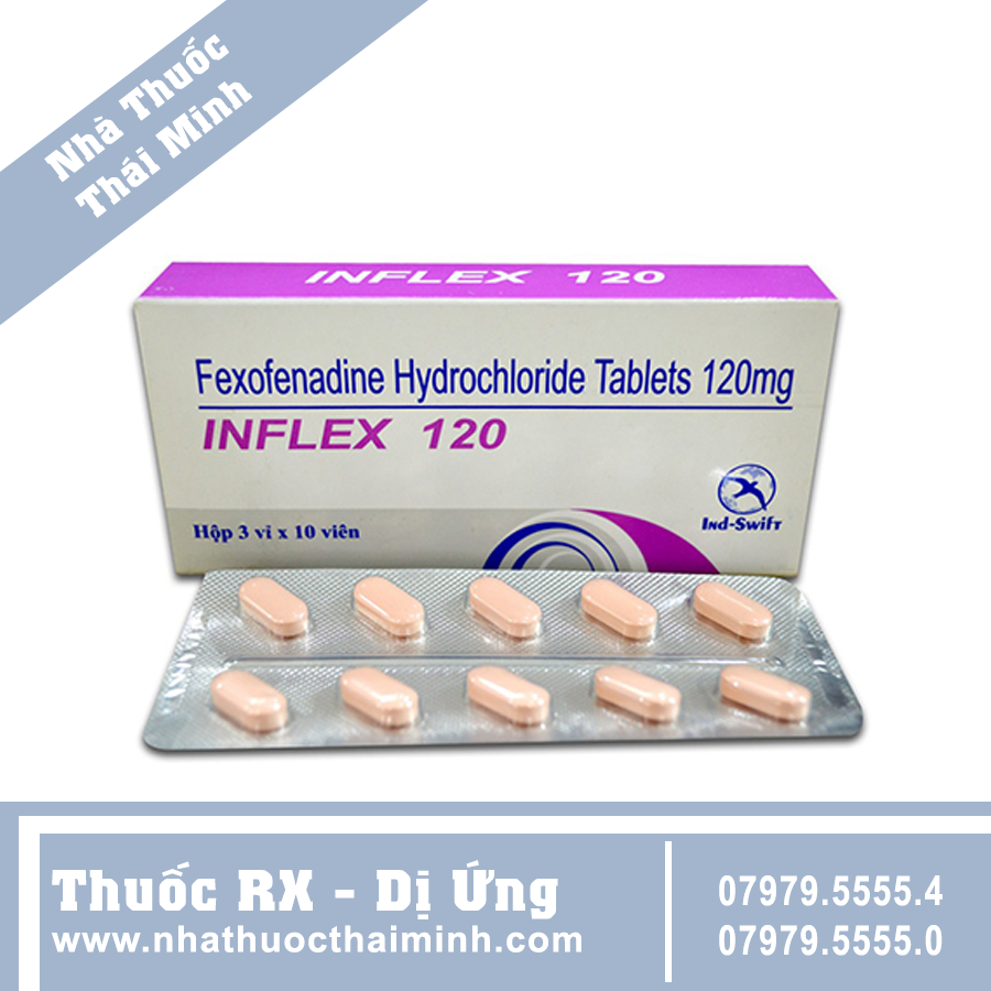 Thuốc Inflex 120 - Điều trị viêm mũi dị ứng, mề đay (3 vỉ x 10 viên ...