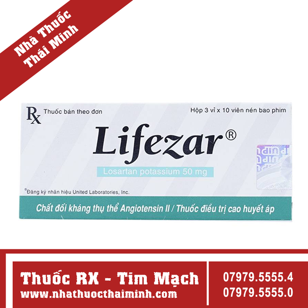 Thuốc Lifezar 50mg - điều trị tăng huyết áp, suy tim (3 vỉ x 10 viên ...