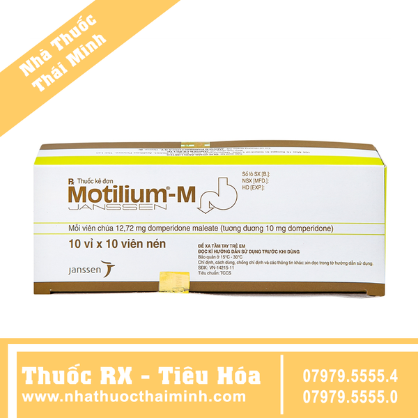 Thuốc Motilium-M 10mg Janssen điều trị nôn, buồn nôn (10 vỉ x 10 viên ...