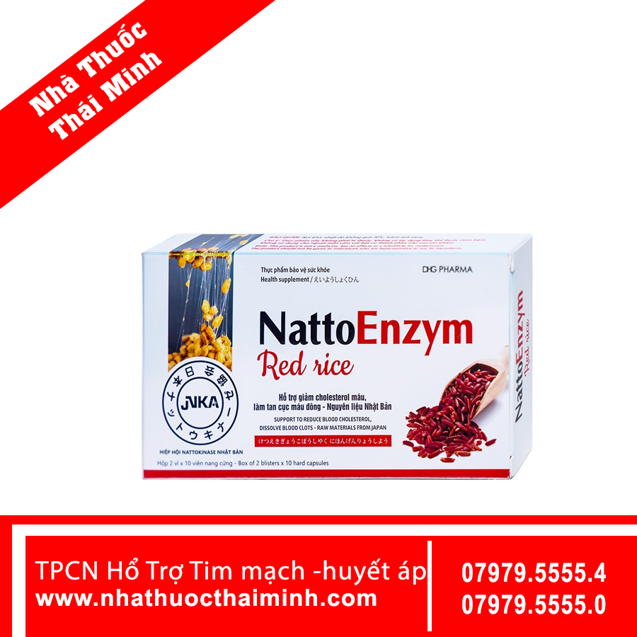 Viên uống Nattoenzym Red Rice DHG giảm cholesterol máu (20 viên) – Nhà ...