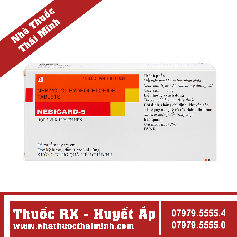 Thuốc Nebicard 5mg Torrent điều trị tăng huyết áp (5 vỉ x 10 viên) – Nhà thuốc Thái Minh
