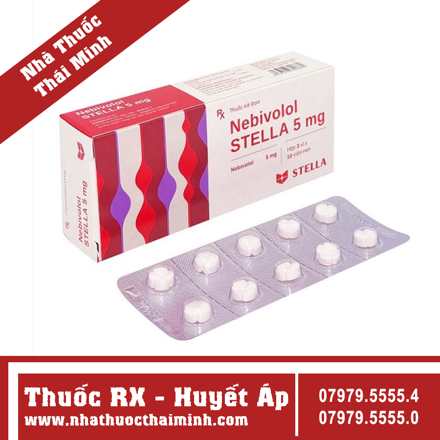 Thuốc Nebivolol Stella 5mg điều trị tăng huyết áp (3 vỉ x 10 viên ...