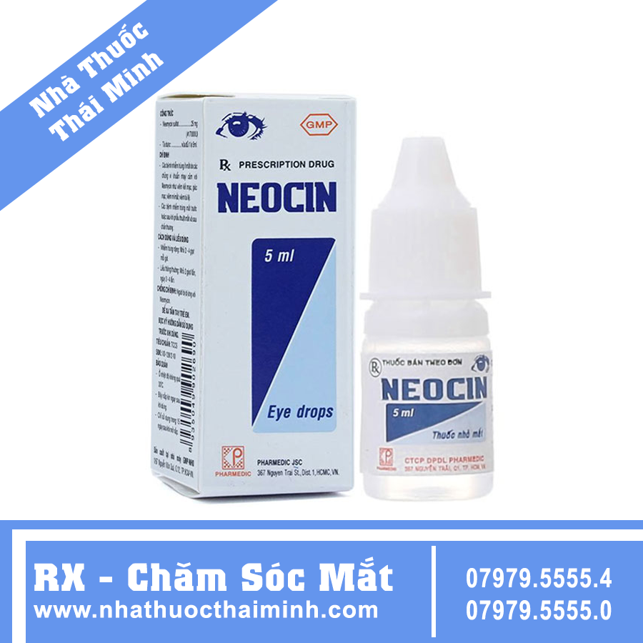 Thuốc nhỏ mắt Neocin Pharmedic điều trị viêm kết mạc, giác mạc (5ml ...