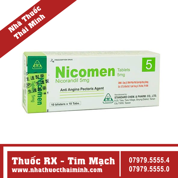 Thuốc Nicomen Tablets 5mg trị đau thắt ngực (10 vỉ x 10 viên) – Nhà ...