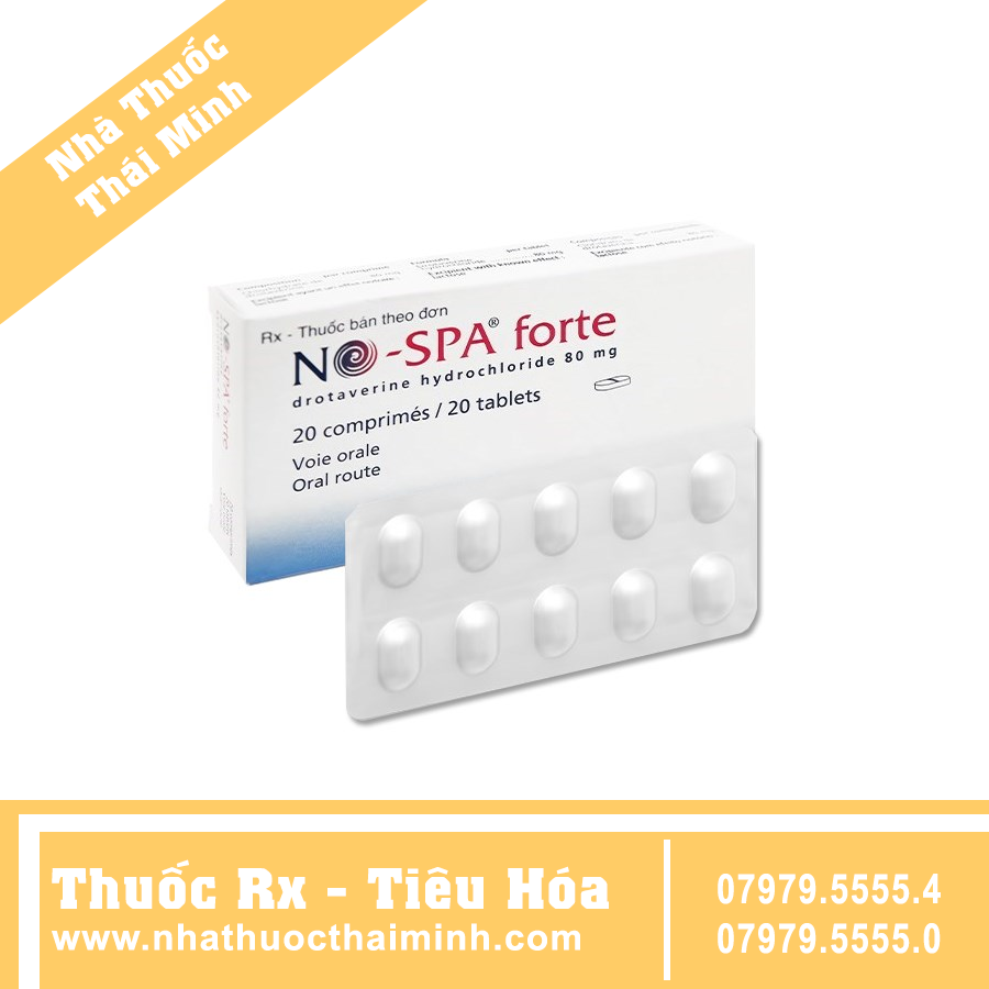 Thuốc No-Spa Forte 80mg - điều trị co thắt cơ trơn (2 vỉ x 10 viên ...