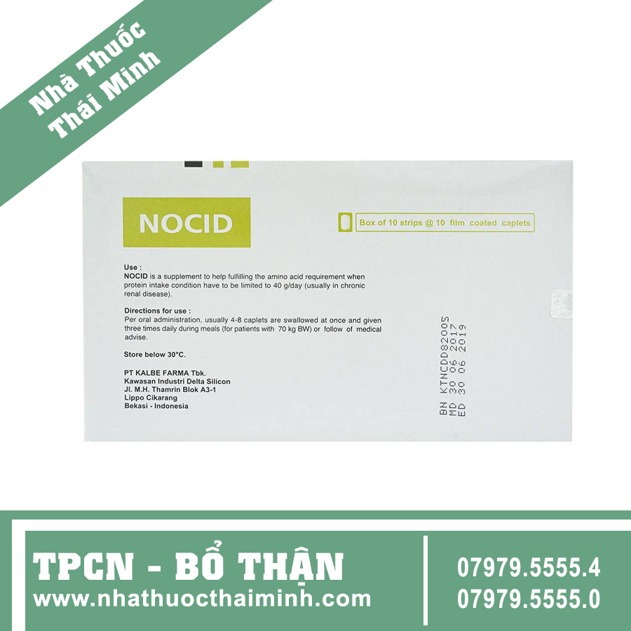 Viên nén Nocid Kalbe bổ sung acid amin cho cơ thể (100 viên) – Nhà thuốc Thái Minh