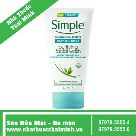 Gel rửa mặt Simple Purifying Gel Wash giảm bóng nhờn 150ml làm sạch da ...