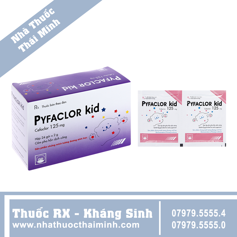 Thuốc Cốm pha hỗn dịch uống Pyfaclor Kid 125mg trị nhiễm khuẩn hô hấp ...
