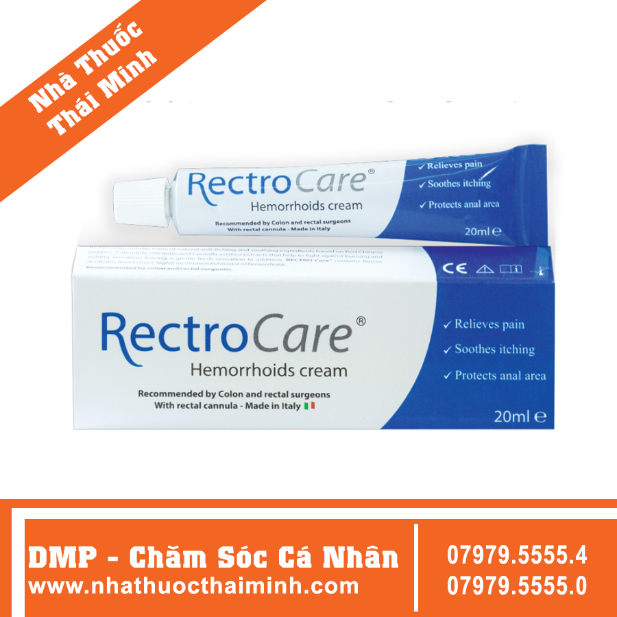 RectroCare - Kem bôi trĩ giảm đau rát, chảy máu của Ý – Nhà thuốc Thái Minh