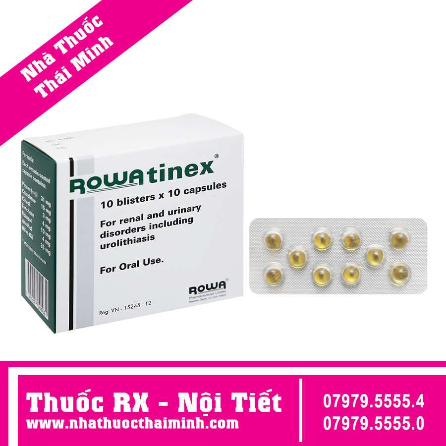 Thuốc Rowatinex phòng và điều trị sỏi niệu, sỏi thận (10 vỉ x 10 viên ...